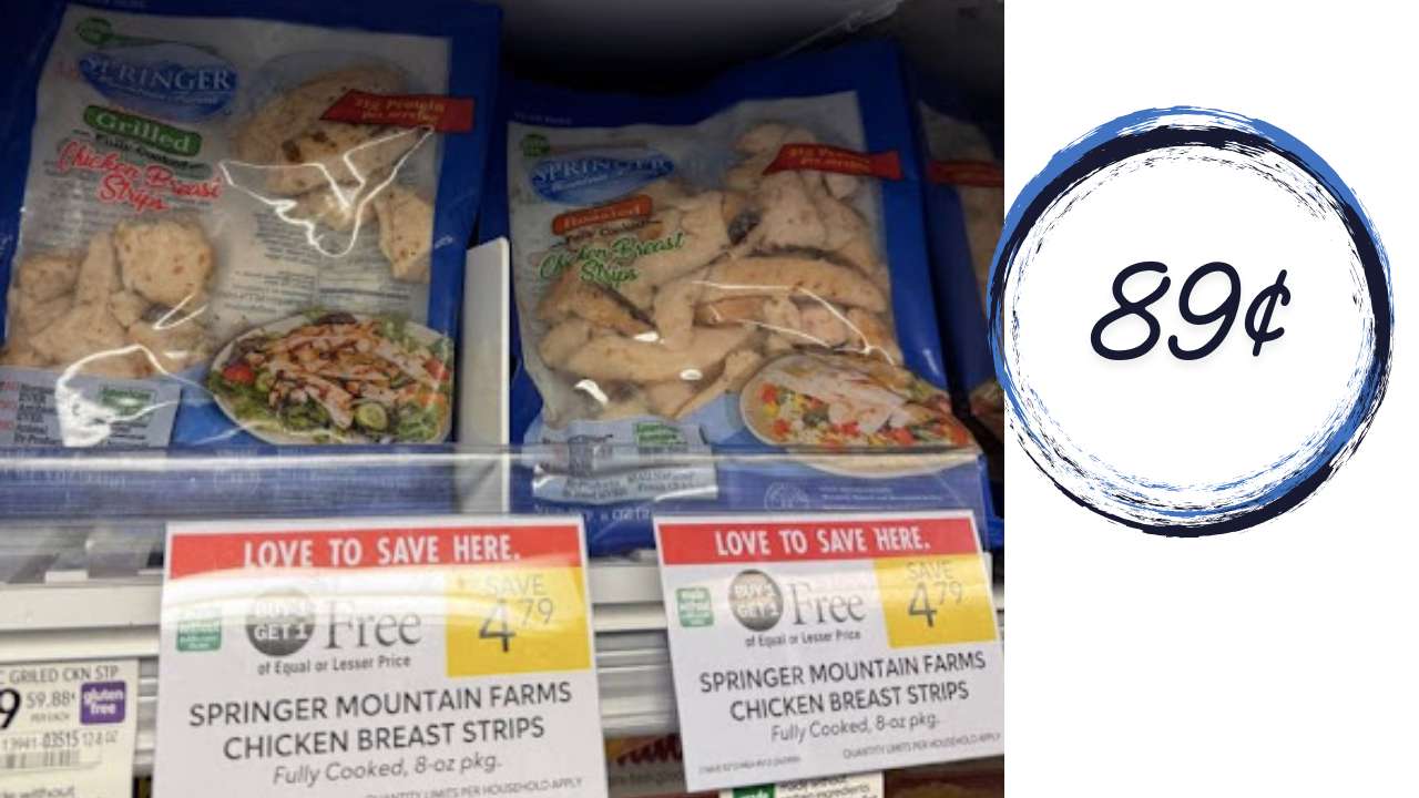 89¢ Springer Mountain Farms Fully Cooked Chicken Breast Strips ...
