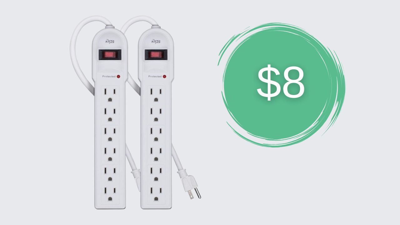 Amazon | 6-Outlet Surge Protector Power Strip 2-Pack $8 (reg. $16 ...