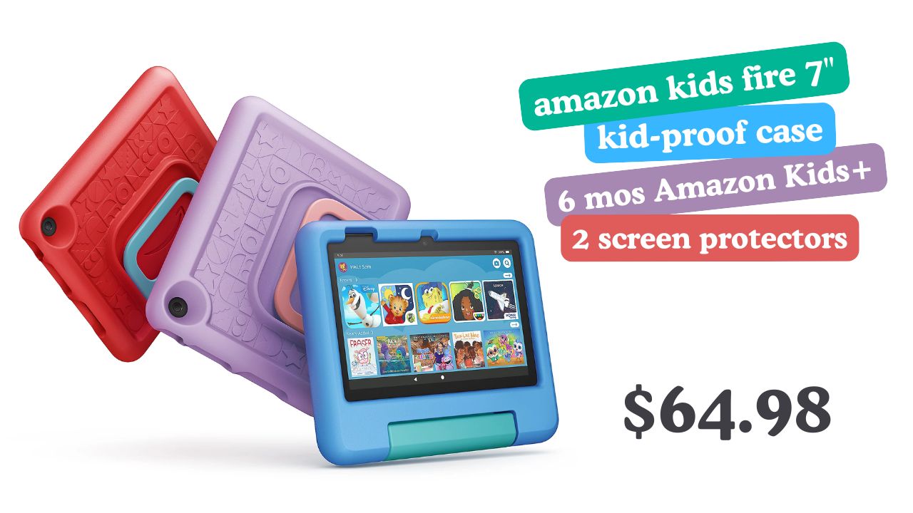Amazon Fire Kids 7 Tablet w/ Case and 2 Screen Protectors $64.98 ...