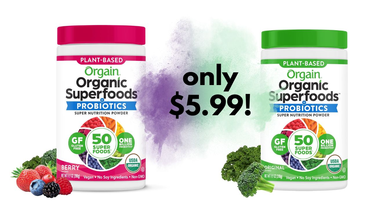 Orgain Superfoods Probiotic Powder $5.99 (reg. $28) at Amazon ...