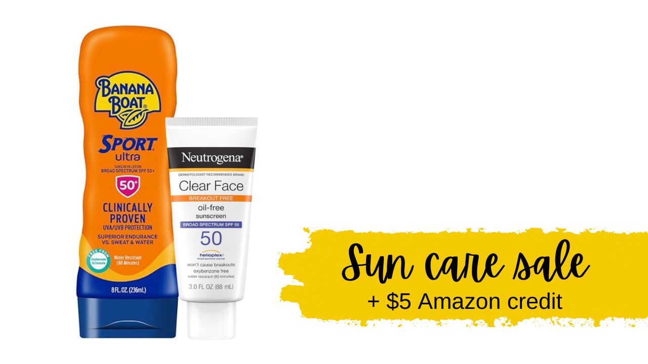 Amazon $5 Digital Credit When You Buy (2) or More Sun Care Products ...