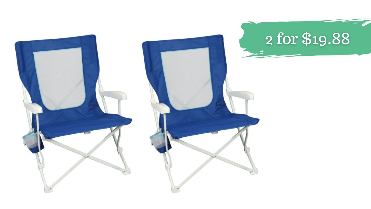Mainstays 2-Pack Folding Hard Arm Chair w/ Carry Bags Only $19.88 ...
