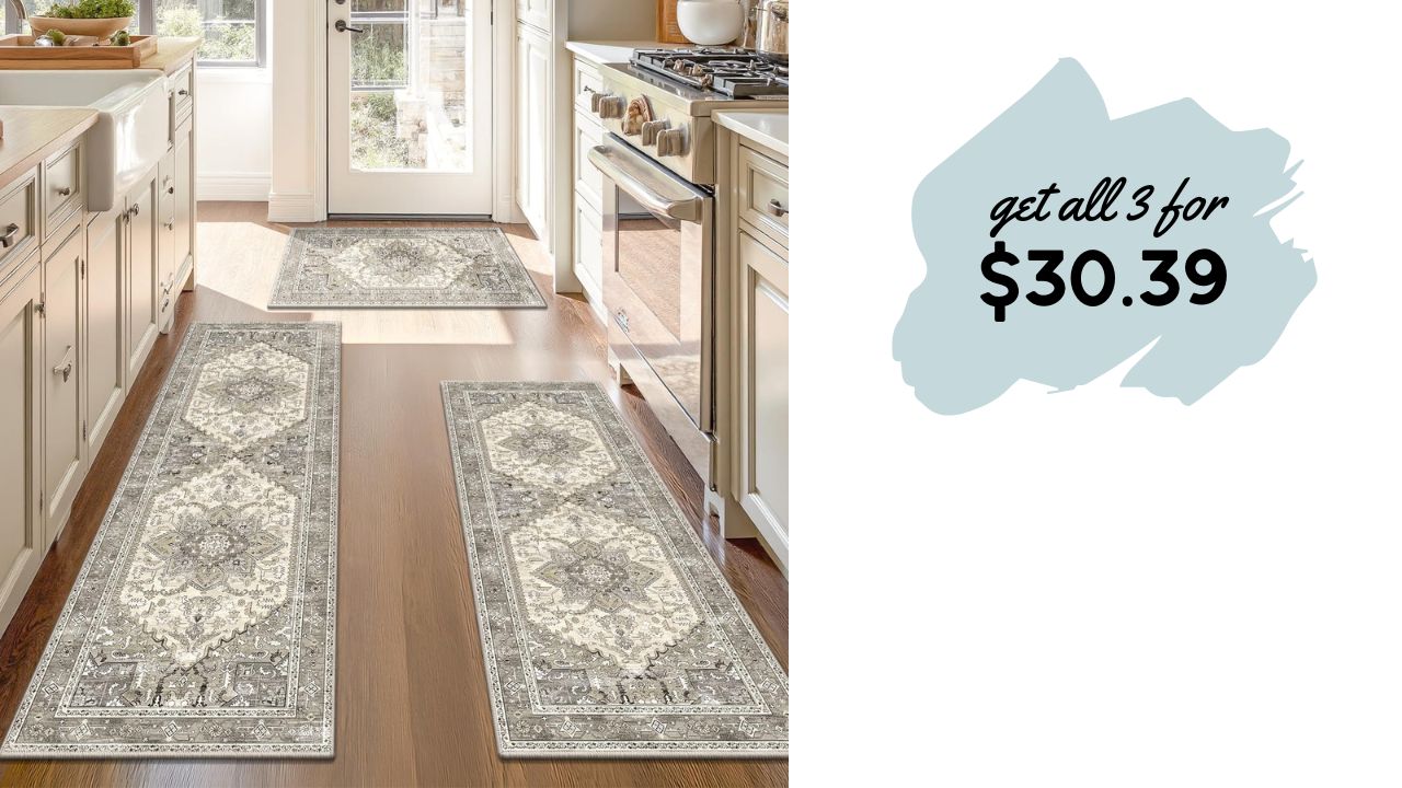 Set of 3 Boho Washable Kitchen Rugs For $30.39 at Amazon :: Southern Savers