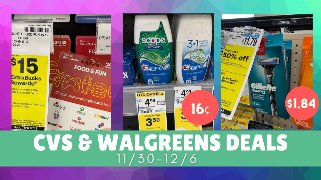Video: Top CVS & Walgreens Deals 11/30-12/6 :: Southern Savers