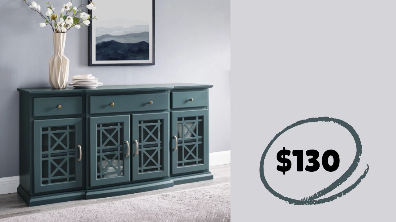 Tiered-Front Glass Door Fretwork Sideboard Just $130 at Walmart ...